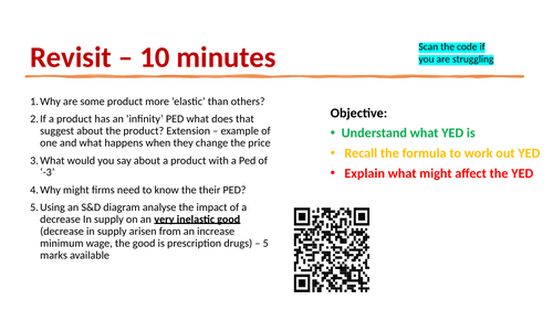 EDEXCEL A level Economics YED | Teaching Resources