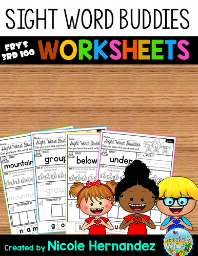 Fry Sight Words Worksheet Practice | The Third 100 Words | Literacy ...