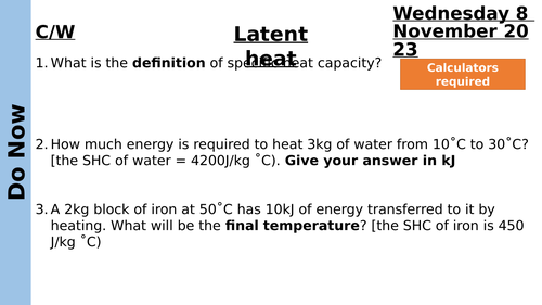 Latent heat (including calculations) | Teaching Resources