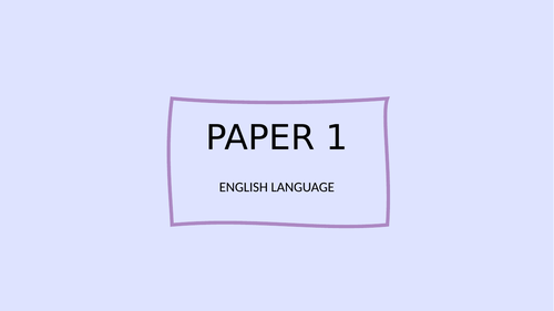 English Language Paper 1 GCSE | Teaching Resources