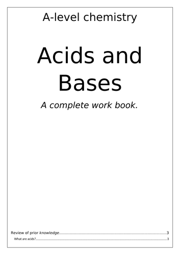 A-level chemistry: Acids and bases | Teaching Resources