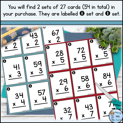 Multi-Digit Multiplication Task Cards | 2-Digit by 1-Digit | Teaching ...