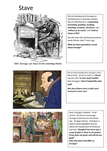 Stave One Summary of A Christmas Carol | Teaching Resources