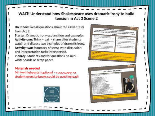 Merchant of Venice Act 3 Scene 2: Dramatic Irony in Casket Scene (FULL ...
