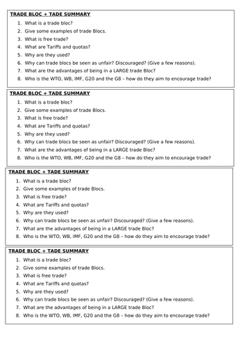 AQA Globalisation - L10 Trade Blocs (Lesson and Resources). | Teaching ...