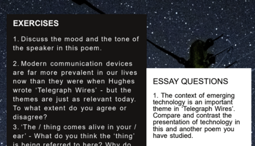 'Telegraph Wires' by Ted Hughes - Complete Lesson + Study Guide ...