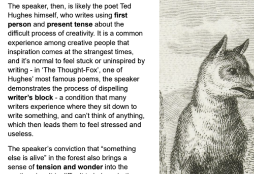 'The Thought-Fox' by Ted Hughes - Complete Lesson + Study Guide ...