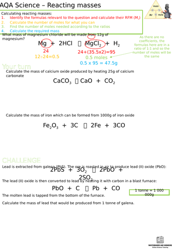 AQA - Quantitative Chemistry - Reacting Masses | Teaching Resources