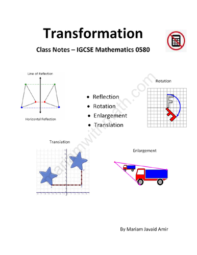 Transformation : IGCSE Mathematics 0580 Past Papers Worksheet | Teaching Resources