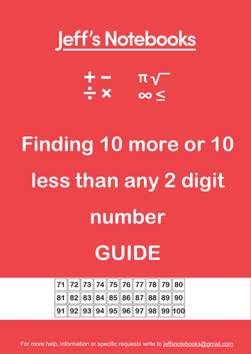 Find 10 more or 10 less than a 2-digit number | Teaching Resources