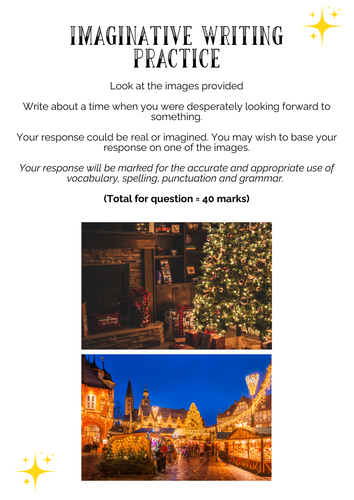 Festive Imaginative Writing Task - Edexcel GCSE English Language Paper ...