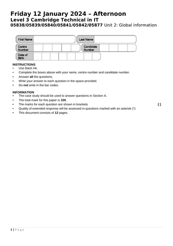 Cambridge Technicals - Level 3 - ICT - Unit 2 - PHIR - PH International ...