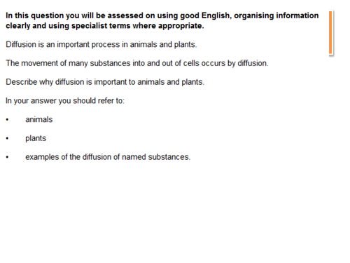GCSE Science B1 Cell structure and transport Powerpoints and exam questions | Teaching Resources
