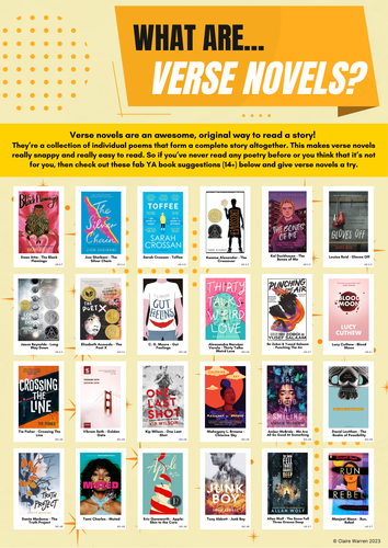 KS4 Verse Novels Reluctant Readers Book Recommendations A3 Poster ...