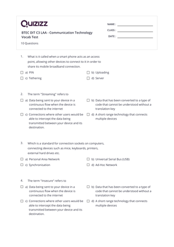 DIT Component 3 2022 LAA | Teaching Resources