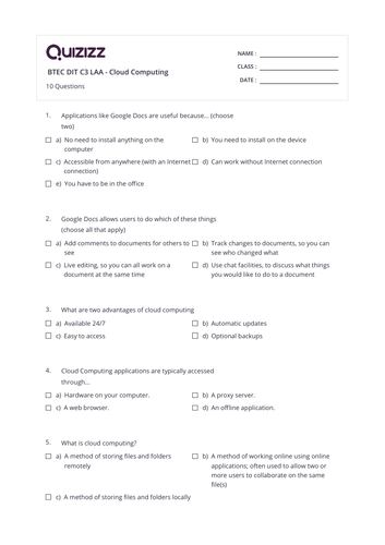 DIT Component 3 2022 LAA | Teaching Resources