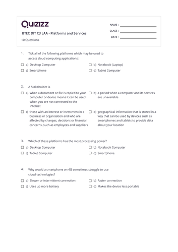 DIT Component 3 2022 LAA | Teaching Resources