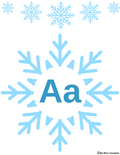 Winter class decor ,alphabet letter posters with snowflake designs ...