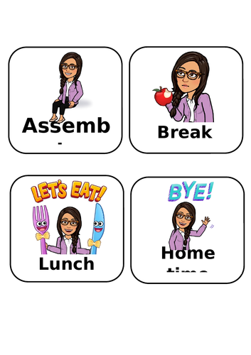 Editable Bitmoji Visual Timetable Teaching Resources