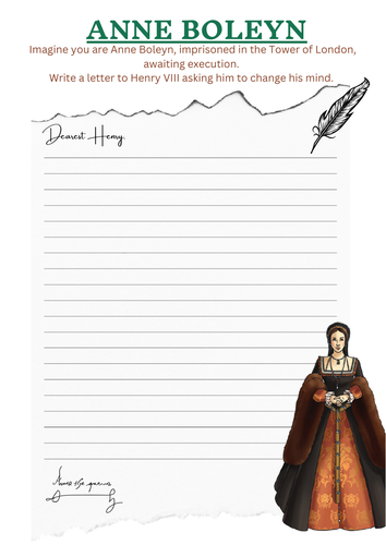 Anne Boleyn worksheet | Teaching Resources