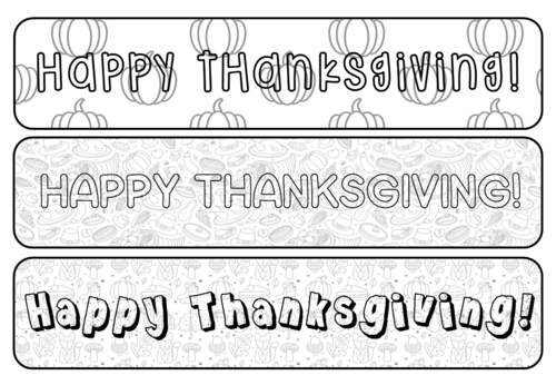 15 Thanksgiving Colour-in Bookmarks for reading, libraries and ...