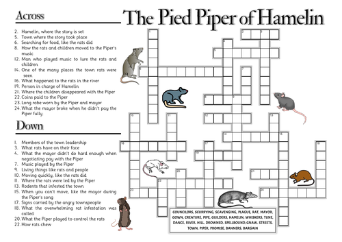 Pied Piper of Hamelin Reading Worksheets | Teaching Resources