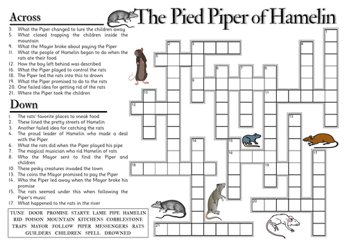 Pied Piper of Hamelin Reading Worksheets | Teaching Resources