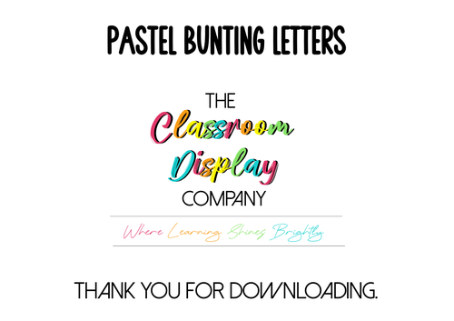 Lettering Bunting with black dot background and letters in pastel ...