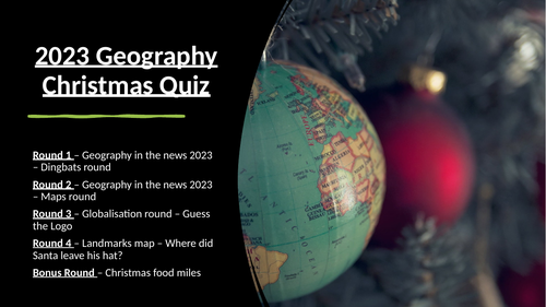 2023 Geography Christmas Quiz - Geography in the news and general ...
