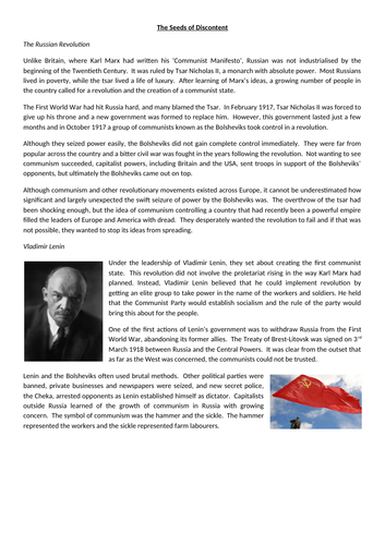 Origins of the USSR: Russian Revolution | Teaching Resources
