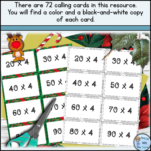 Multiplying by Multiples of 10 Christmas Bingo Game | Teaching Resources