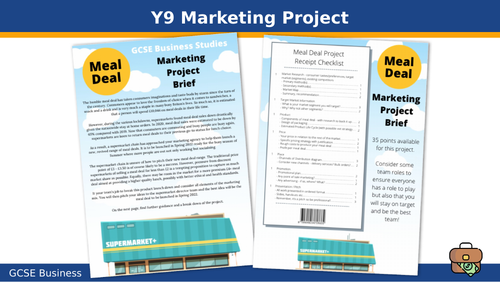 GCSE BUSINESS - MARKETING PROJECT (MEAL DEALS) | Teaching Resources
