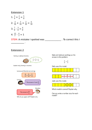 Adding and subtracting fractions | Teaching Resources
