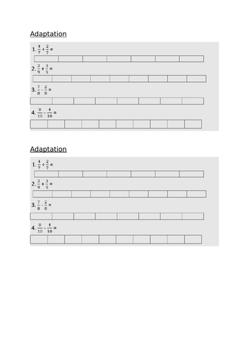Adding and subtracting fractions | Teaching Resources