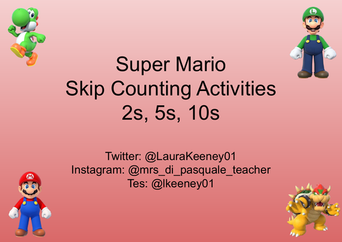 Super Mario Themed Skip Counting Activities | Teaching Resources