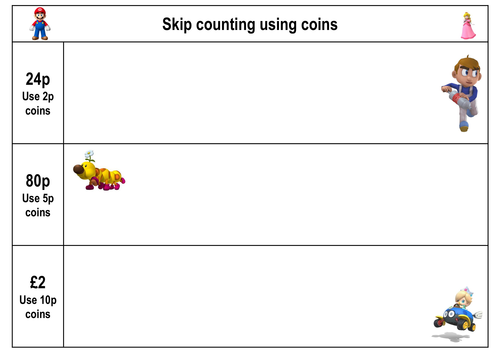 Super Mario Themed Skip Counting Activities | Teaching Resources