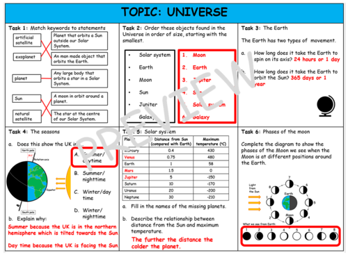 Universe assessment | Teaching Resources