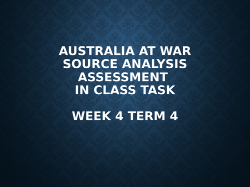 2023 Stage 5 History Australia at War Assessment | Teaching Resources