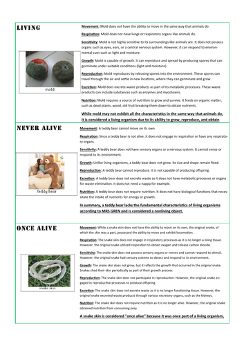 MRS GREN Living Nonliving | Teaching Resources
