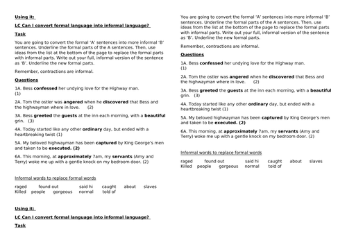 Y5/6 full diary writing unit using The Highwayman poem | Teaching Resources