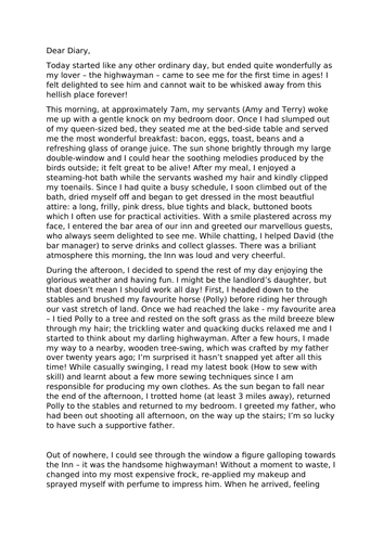Y5/6 full diary writing unit using The Highwayman poem | Teaching Resources