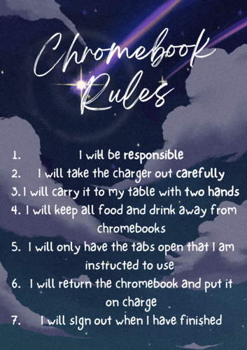 Chromebook rules poster | Teaching Resources