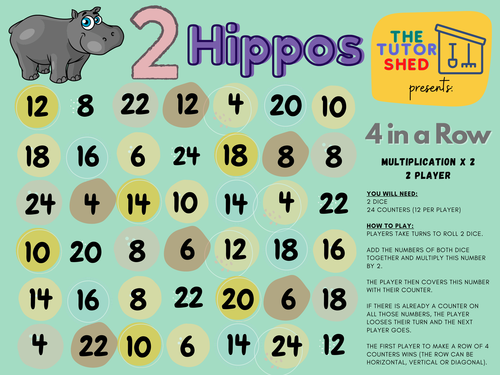 The Tutor Shed Presents - Set of 2-12 Times Tables Board Games ...