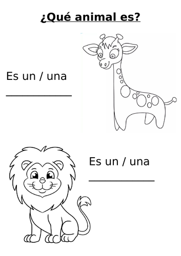 Spanish Animals Colouring book Early Years | Teaching Resources