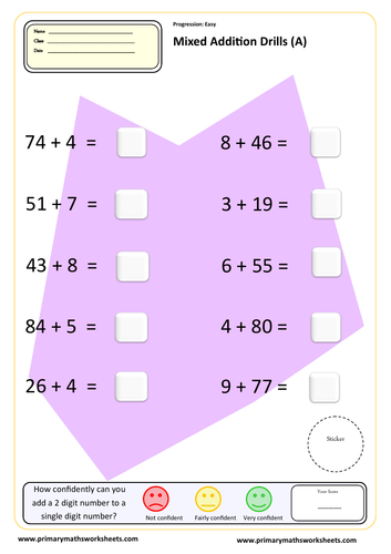 Year 2 Addition Worksheet (Easy) | Teaching Resources