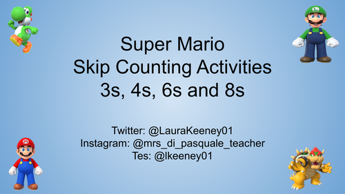 Super Mario Themed Skip Counting Activities 3s, 4s, 6s, 8s | Teaching ...