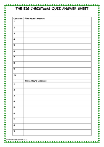 Christmas Quiz | Teaching Resources