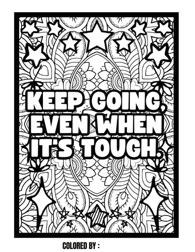 Perseverance Phrases Coloring, Morning Work, SEL Coloring For Kids ...