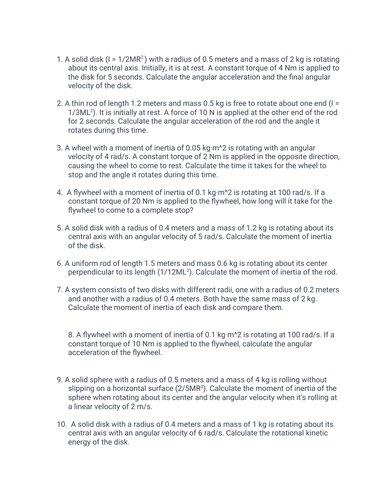 A4 Rigid Body Mechanics IB Physics | Teaching Resources