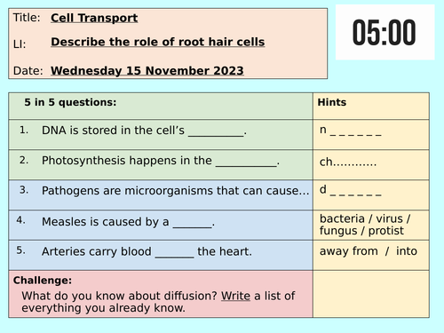 AQA GCSE Cell transport (diffusion, osmosis, active transport ...